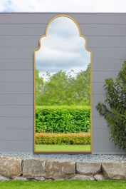 The Arcus - Gold Framed Arched Leaner/Wall Garden Mirror 79" x 33 ...
