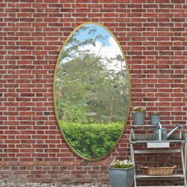 The Ovale - New Gold Metal Framed Oval Garden Wall Mirror 71" X 39 ...