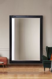 Extra Large Classic Ornate Styled Black Mirror 6Ft7 X 4Ft7 (201cm X 140cm)