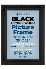 The Antiquitus - Ornate Swept Black Picture Frame 35" X 25" (90 x 64 ...
