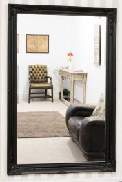 V Large Antique Style Black Mirror Rectangle Wall Mounted Wood 170cm X ...