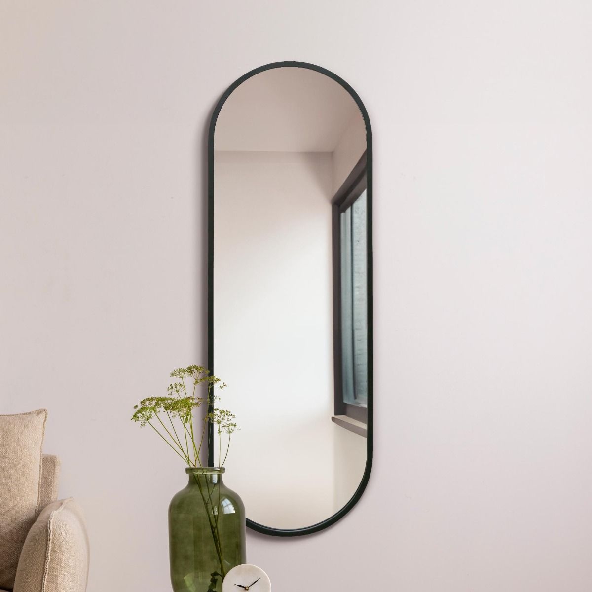 Mirror with black metal frame store