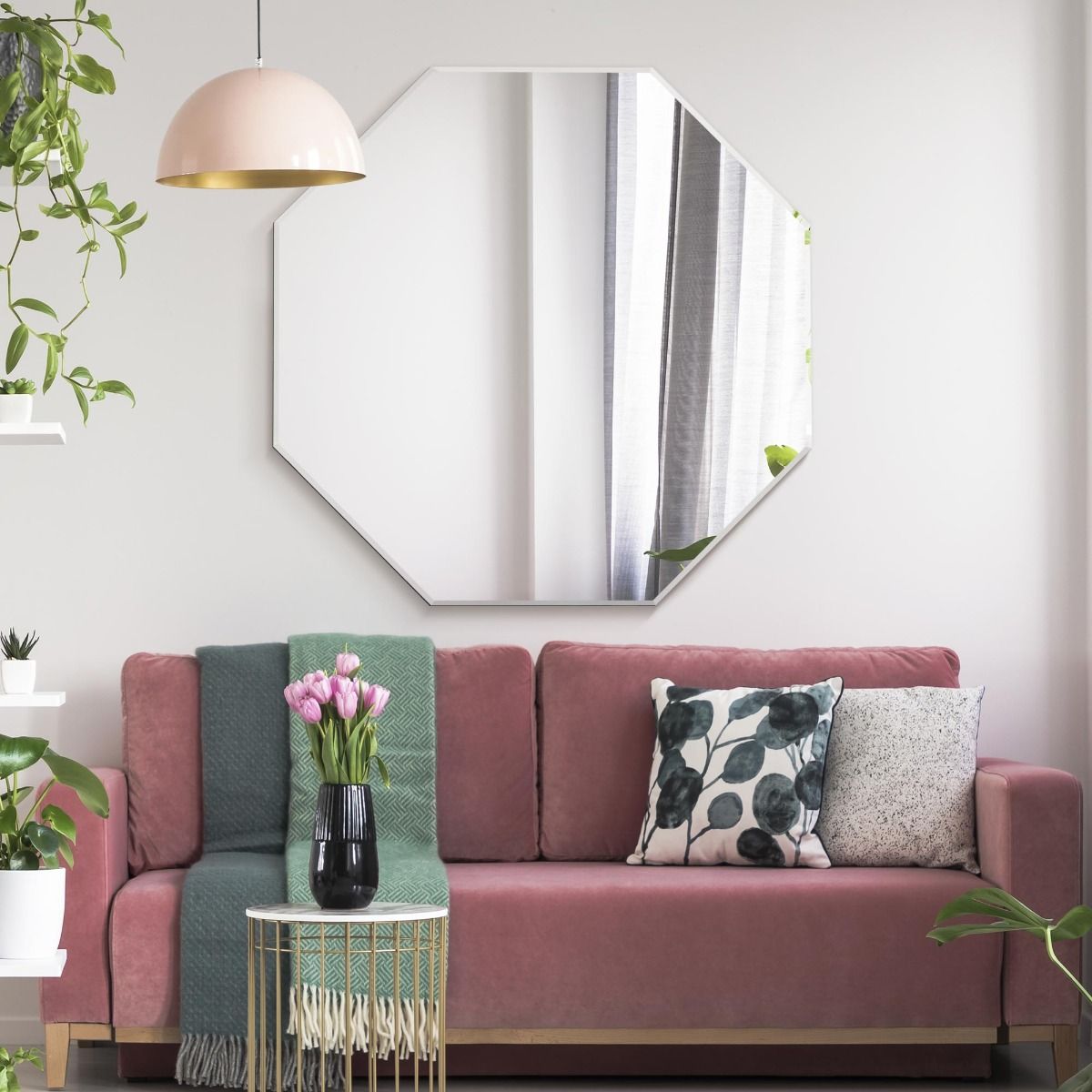 Octagon shaped mirror store