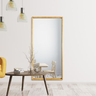 The Naturalis - Solid Oak Framed Arched Leaner / Wall Mirror 71" X 35 ...