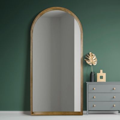 The Naturalis - Solid Oak Framed Arched Leaner / Wall Mirror 71" X 35 ...