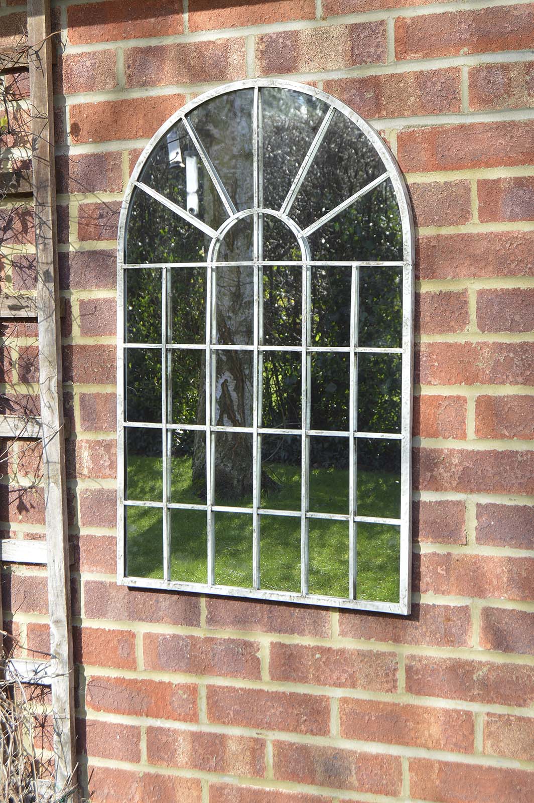Large Off White Rustic Arch Garden Wall Mirror 2Ft7 X 1Ft8 79cm X 51cm ...