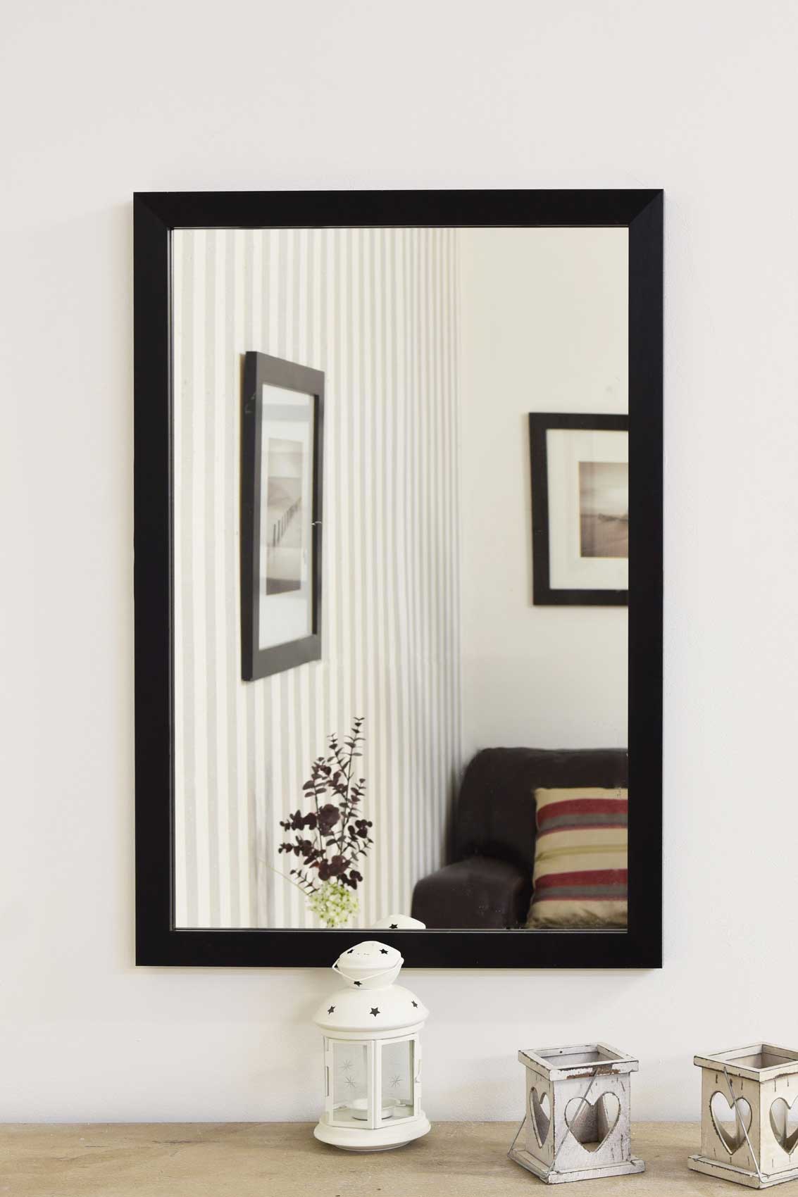 Large Black Framed Modern Contemporary Wall Mirror 2ft8 x 2ft ...