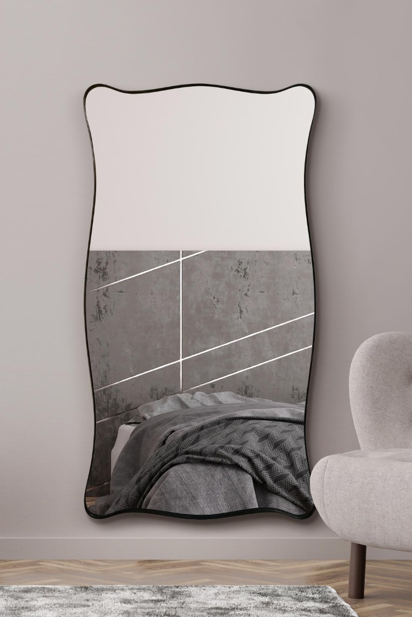 The Fluctus - New Black Metal Rectangular Wavy Tray Effect Frame Wall ...