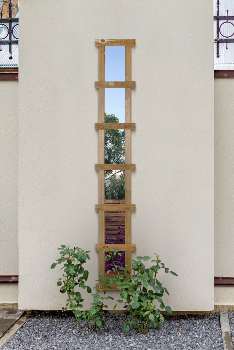 The Trellis Garden Mirror - Large Wooden Wall Fence or Leaner Mirror 71 ...